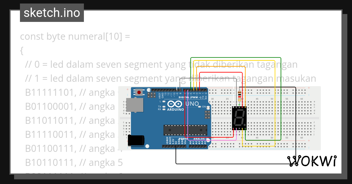 7 Segment Wokwi Esp32 Stm32 Arduino Simulator 