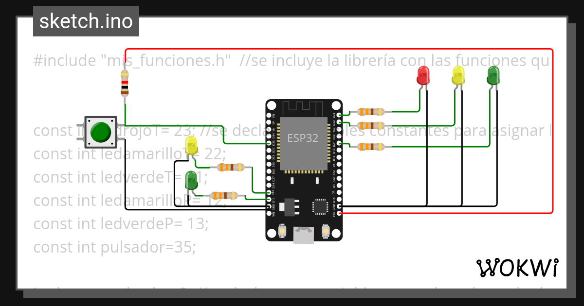 P2_7.3 Semáforo - Wokwi ESP32, STM32, Arduino Simulator
