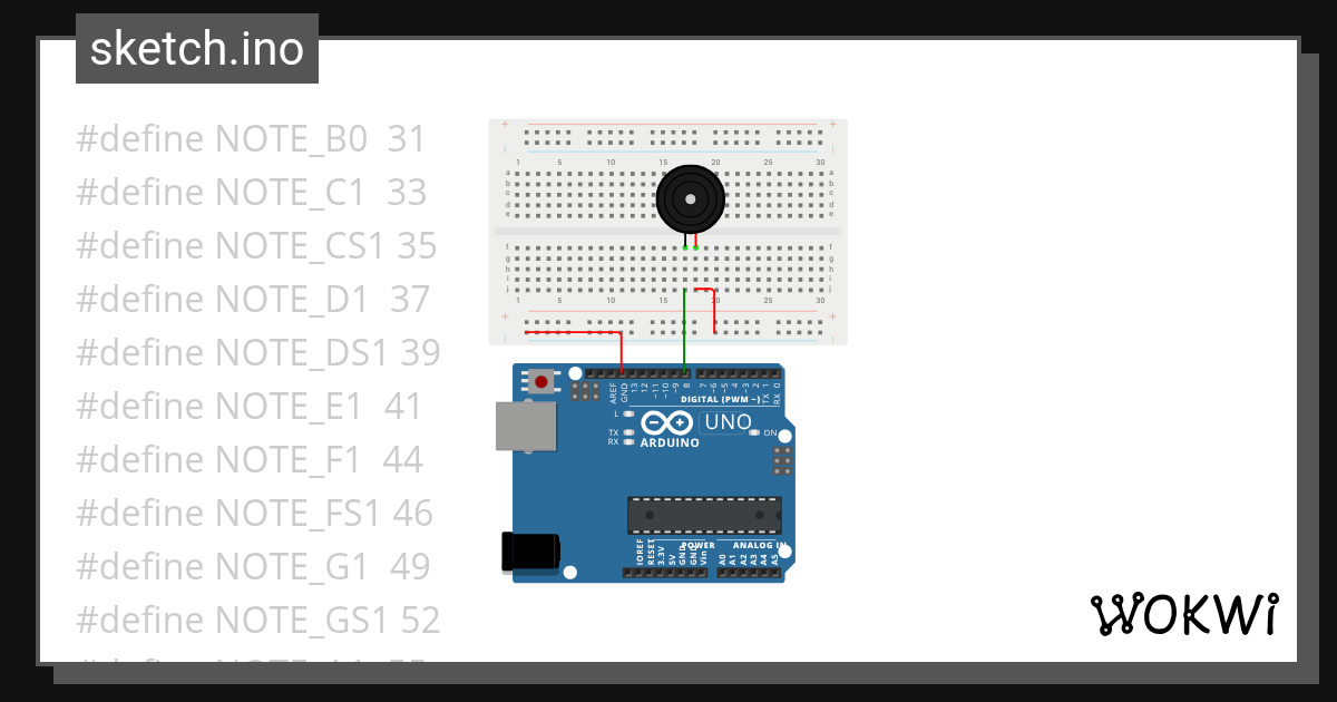 PIEZO MELODY - Wokwi ESP32, STM32, Arduino Simulator