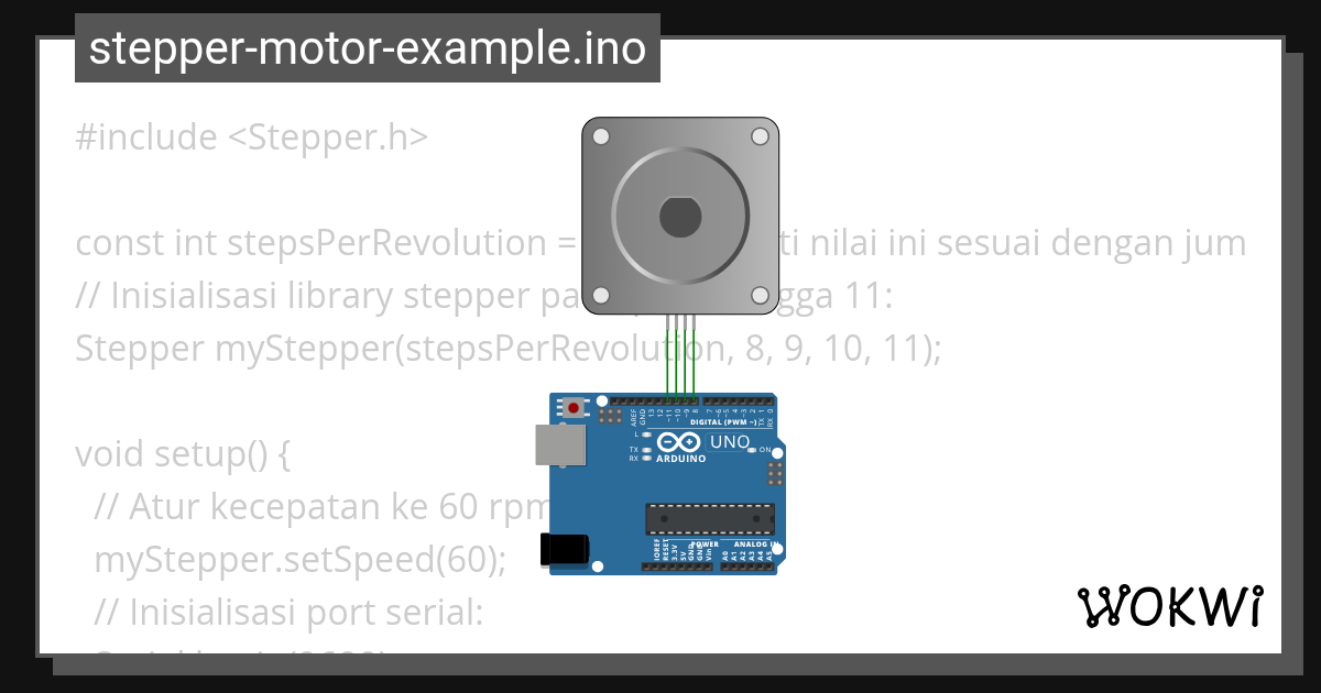 Motor Stepper Wokwi Esp32 Stm32 Arduino Simulator 3945
