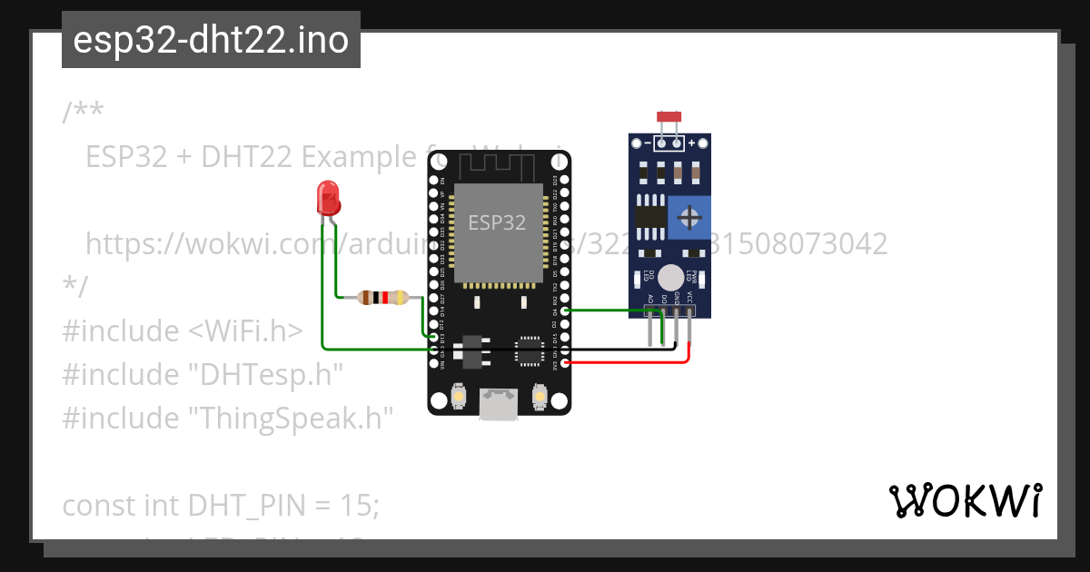 ESP32-LDR-thingspeak - Wokwi ESP32, STM32, Arduino Simulator