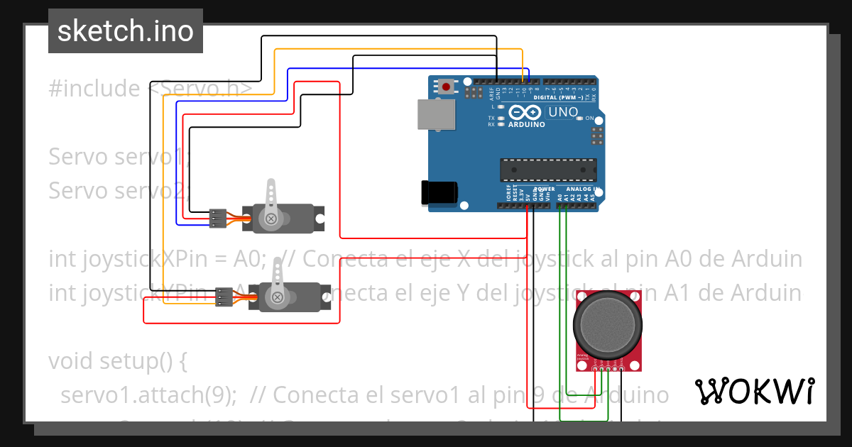 Dos Servos Y Un Joystick Wokwi Esp32 Stm32 Arduino Simulator