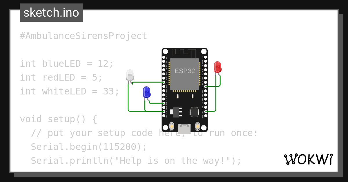 Iot Project Police Sirens Wokwi Esp32 Stm32 Arduino Simulator 1442