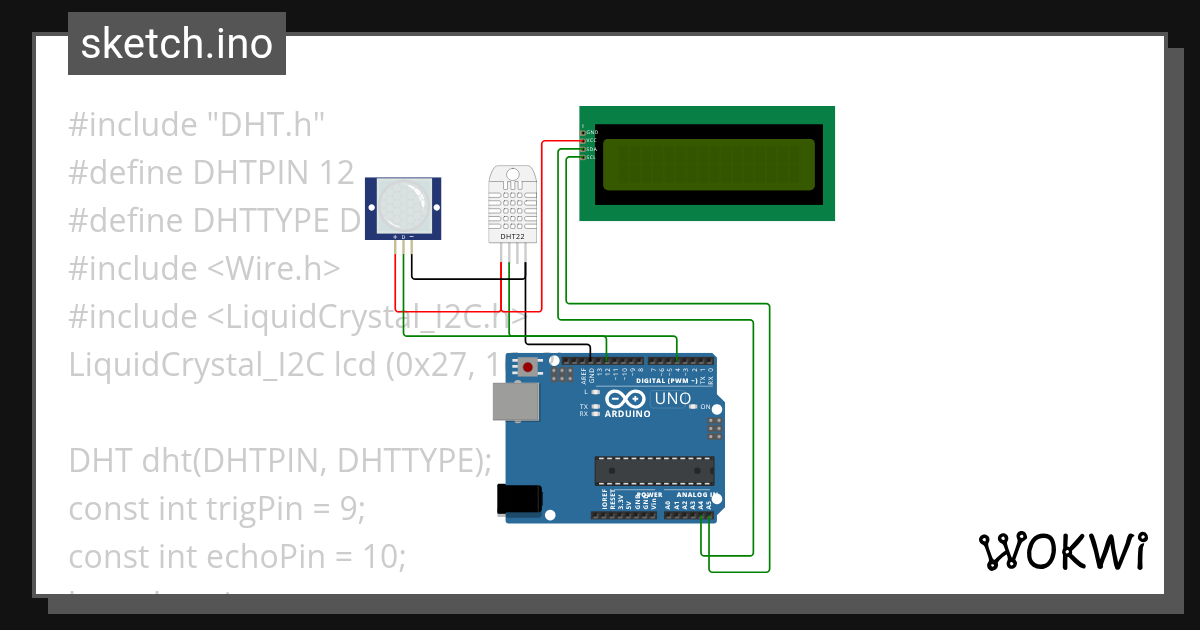 PROJEK XENA LCD 16X2 - Wokwi ESP32, STM32, Arduino Simulator