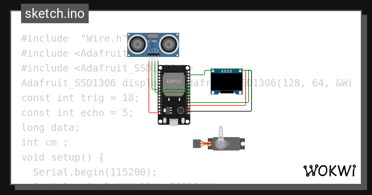 ถังขยะ45 Wokwi Esp32 Stm32 Arduino Simulator