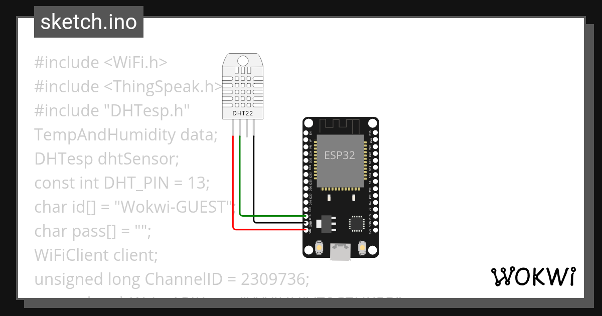 ESP32 Thingspeak - Wokwi ESP32, STM32, Arduino Simulator