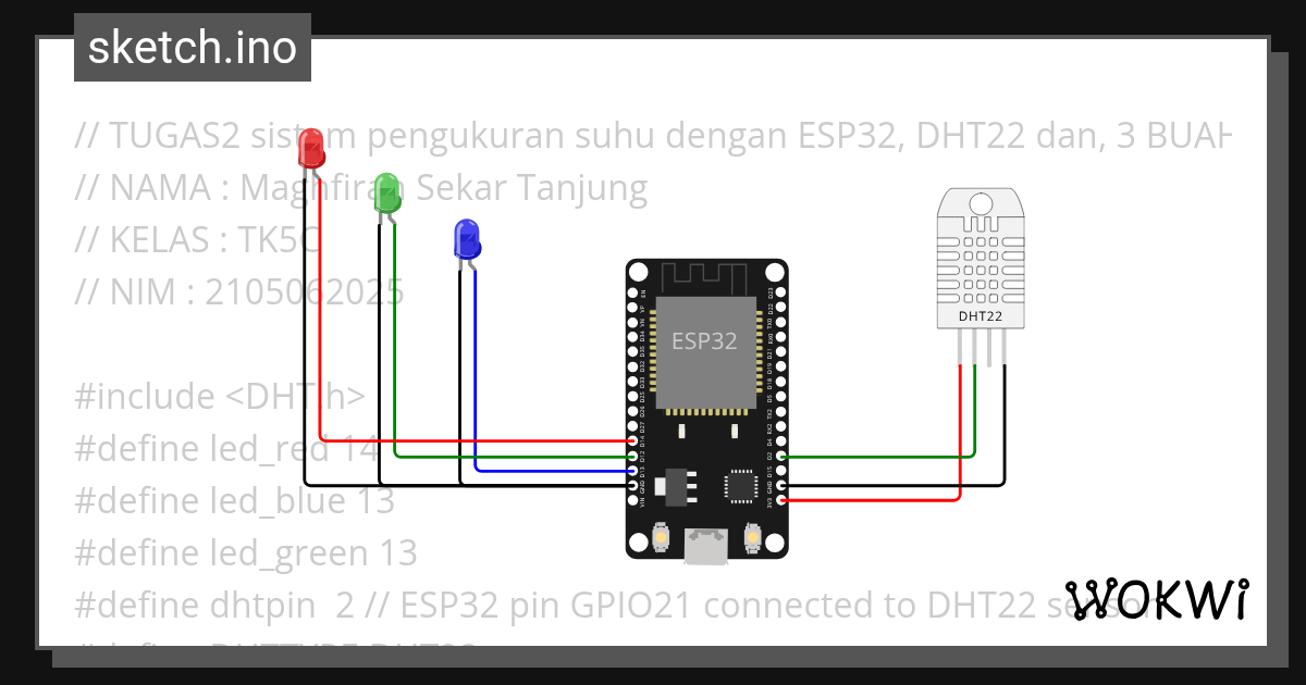 TUGAS 3-MENGUKUR SUHU DENGAN ESP32-MAGHFIRAH SEKAR Copy - Wokwi ESP32, STM32, Arduino Simulator