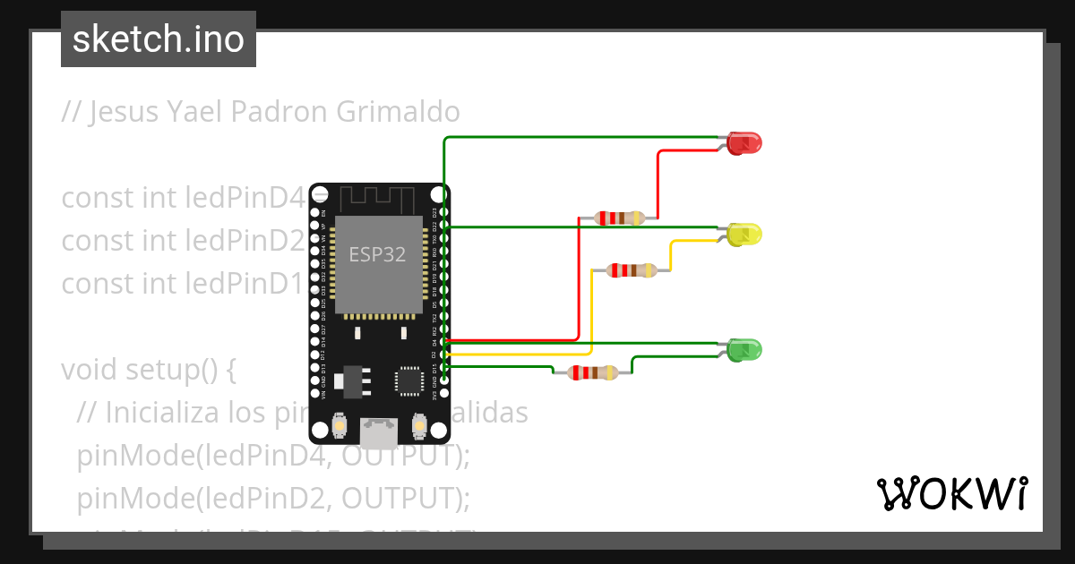 Semaforo Wokwi Esp32 Stm32 Arduino Simulator 8693