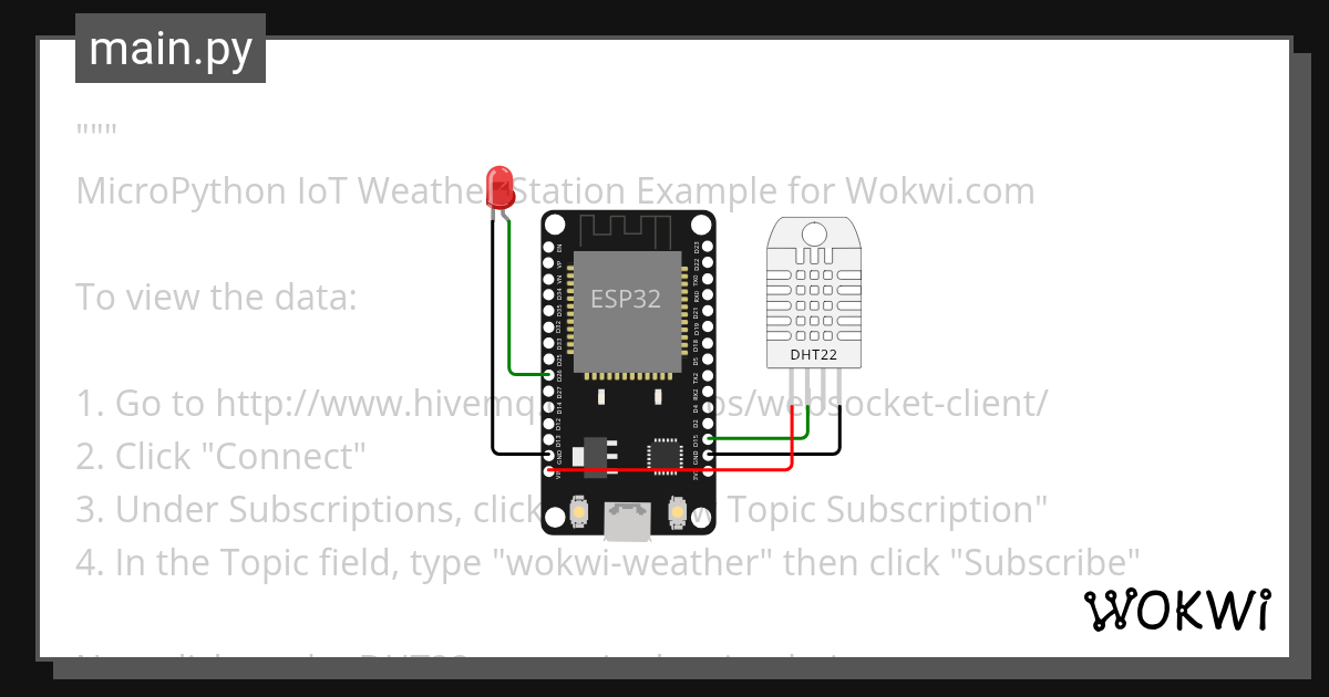 MicroPython MQTT Weather Logger (ESP32) Copy - Wokwi ESP32, STM32, Arduino Simulator