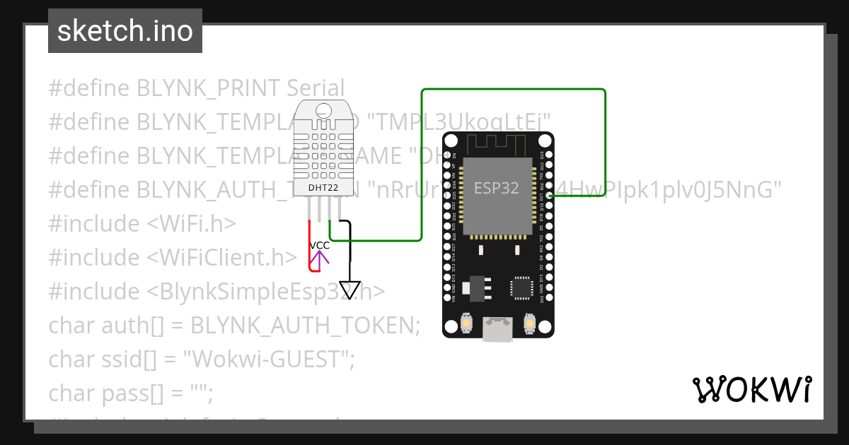 dht22 with blynk - Wokwi ESP32, STM32, Arduino Simulator