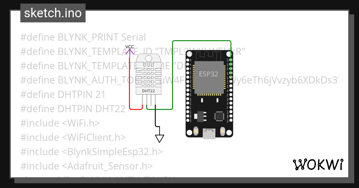 DHT22 - Wokwi ESP32, STM32, Arduino Simulator