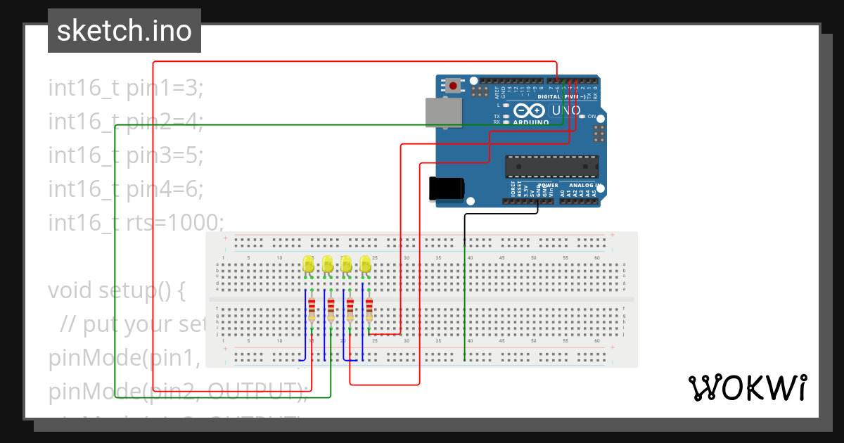 ejercicio 4 (codigo binario) - Wokwi ESP32, STM32, Arduino Simulator