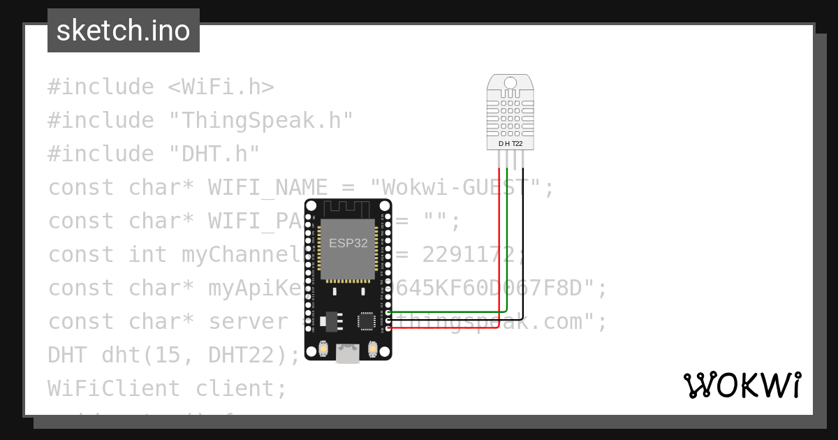 Dht22 Thingspeak Wokwi Esp32 Stm32 Arduino Simulator