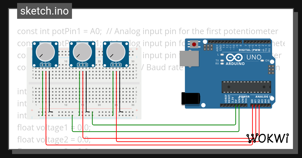 Potentiometer Wokwi Esp32 Stm32 Arduino Simulator