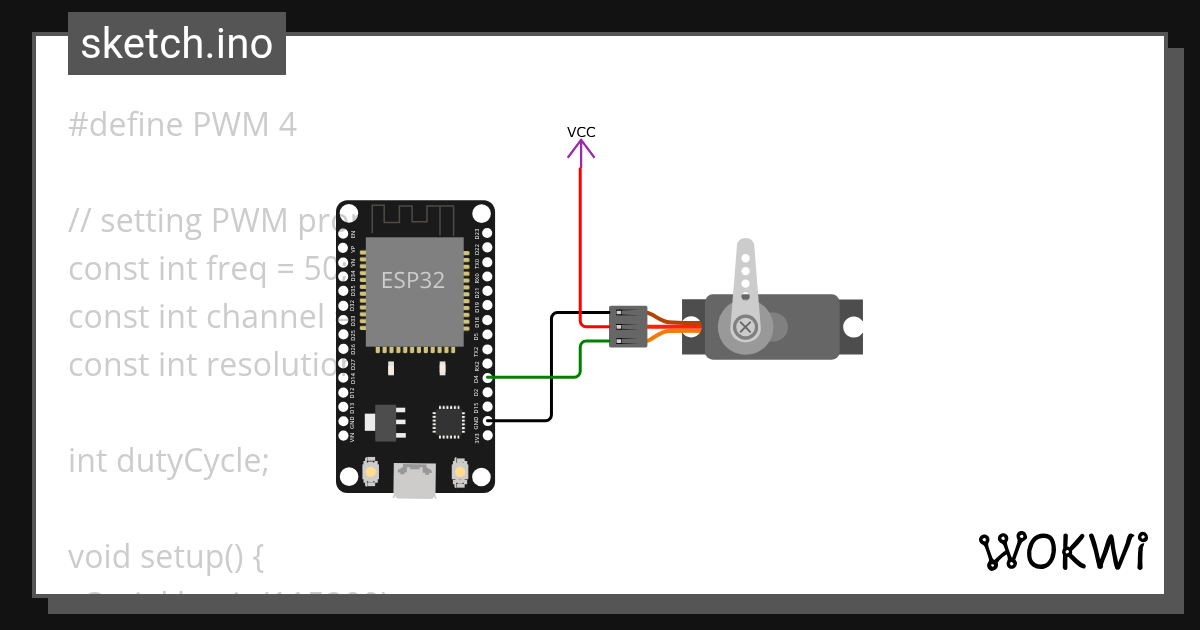 Servo-motor - Wokwi ESP32, STM32, Arduino Simulator