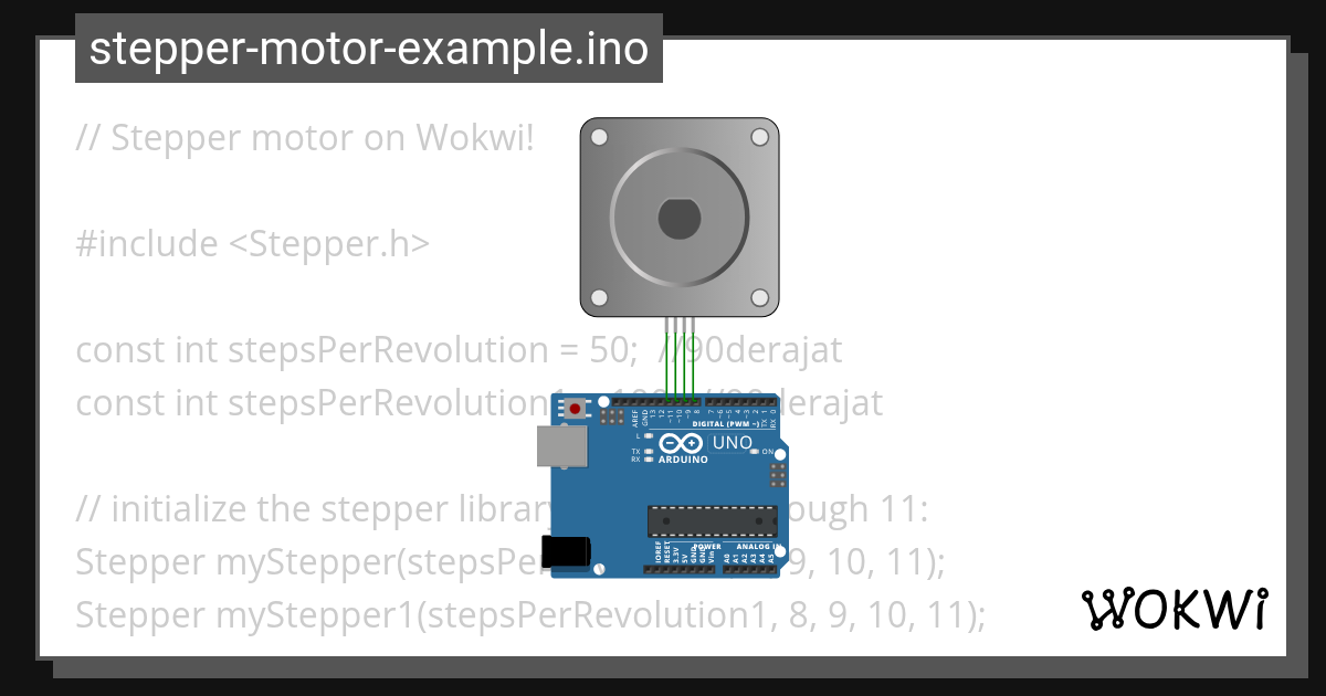 stepper-motor.ino - Wokwi ESP32, STM32, Arduino Simulator