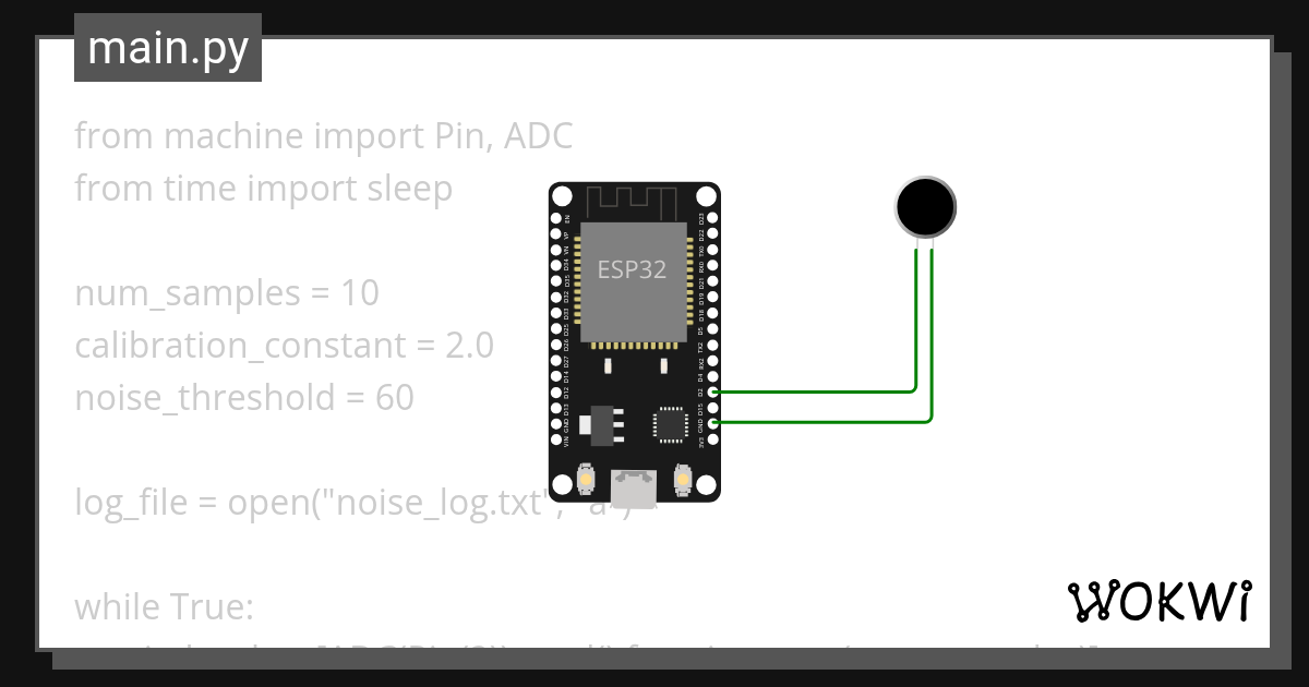 Noise Pollution Monitoring Copy - Wokwi ESP32, STM32, Arduino Simulator