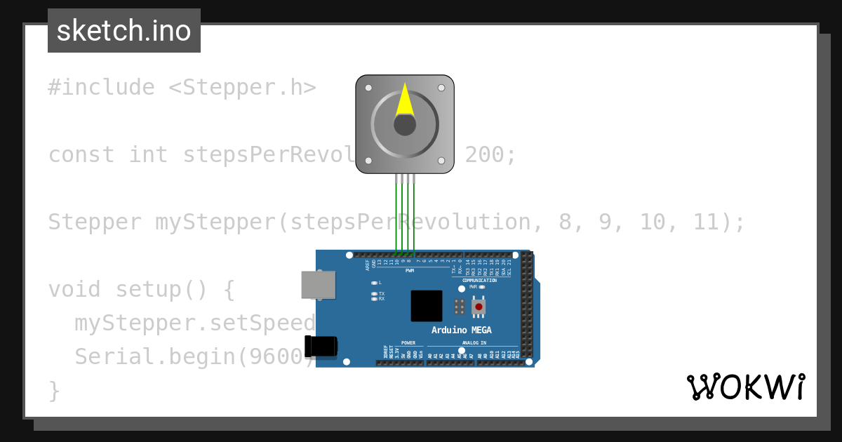 Motor Stepper Wokwi Esp32 Stm32 Arduino Simulator