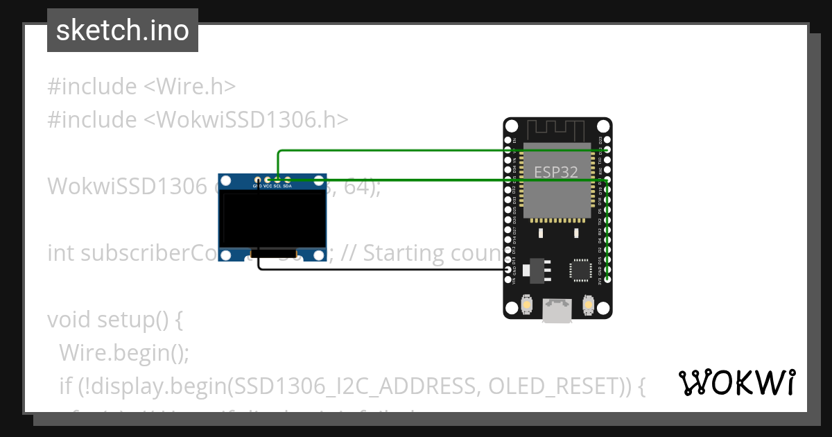 youtube counter - Wokwi ESP32, STM32, Arduino Simulator