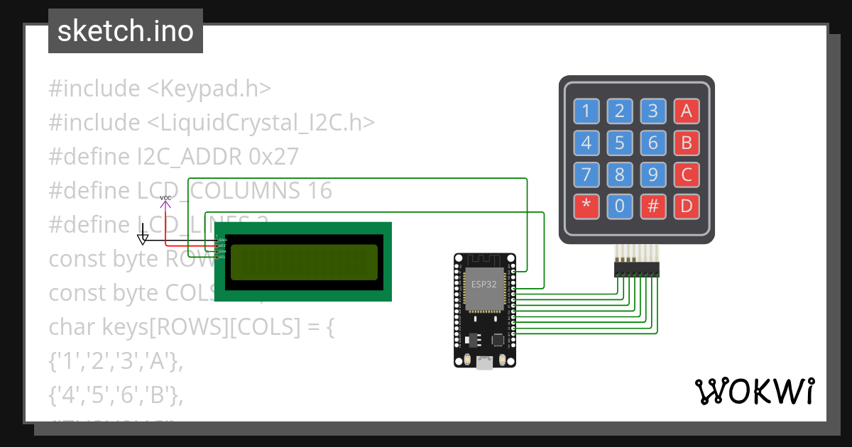 Teclado 2 - Wokwi ESP32, STM32, Arduino Simulator