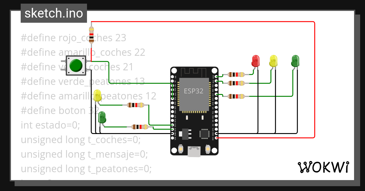 SEMAFORO - Wokwi ESP32, STM32, Arduino Simulator