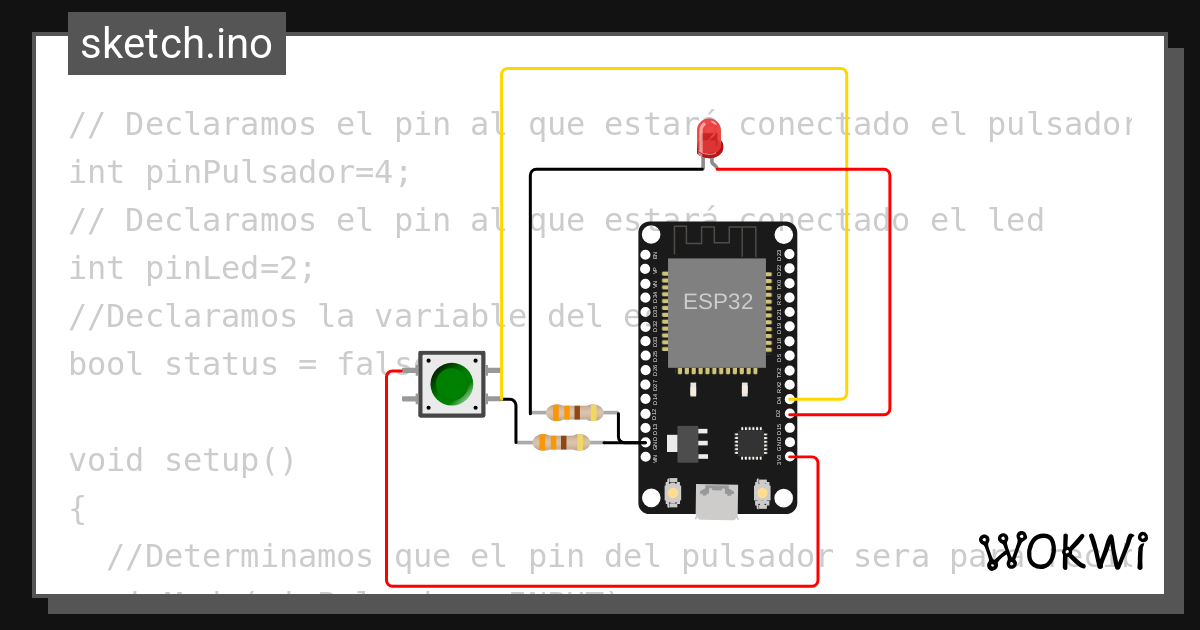 Botón Status Wokwi Esp32 Stm32 Arduino Simulator