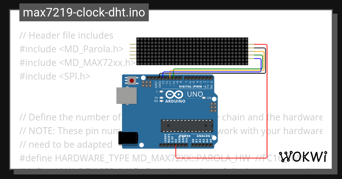 dot matrix-arduino - Wokwi ESP32, STM32, Arduino Simulator