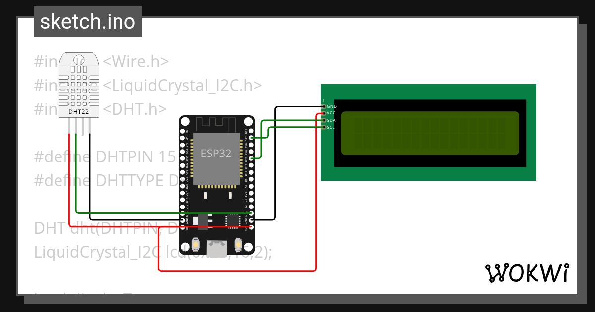 DHT22 LCD-I2C Copy - Wokwi ESP32, STM32, Arduino Simulator