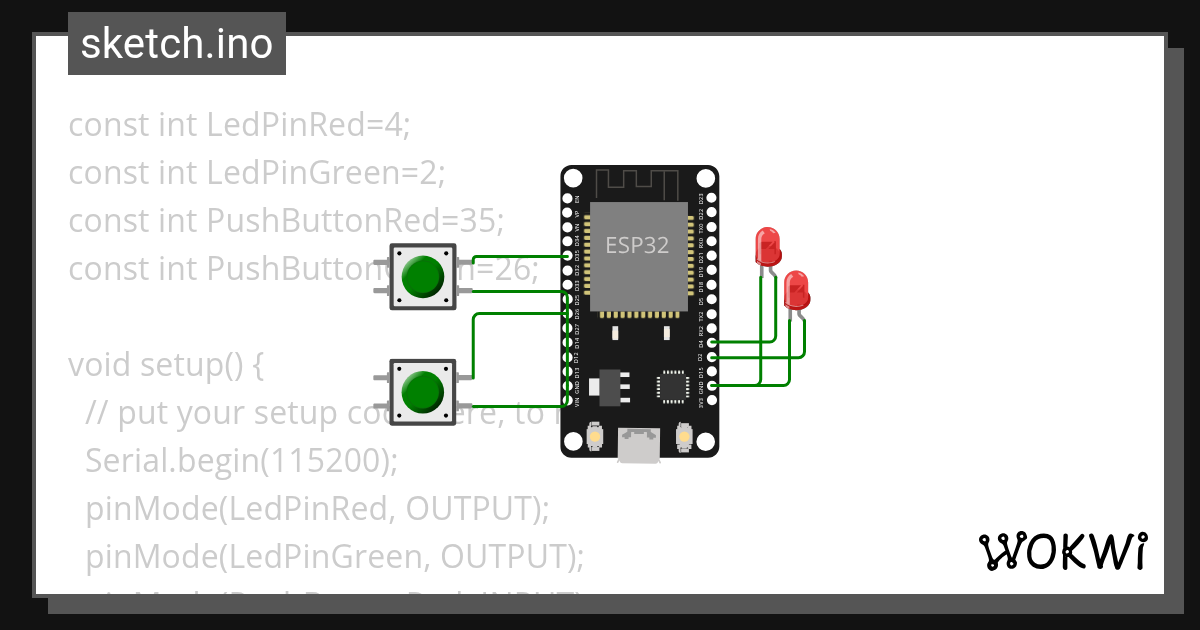 Push Button Wokwi Esp32 Stm32 Arduino Simulator 2742