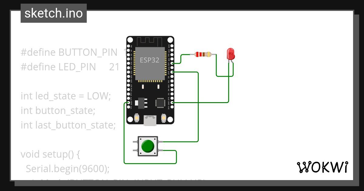 buttonled - Wokwi ESP32, STM32, Arduino Simulator