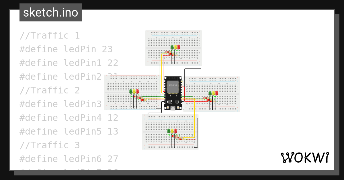 Traffic Light 042 Wokwi Esp32 Stm32 Arduino Simulator
