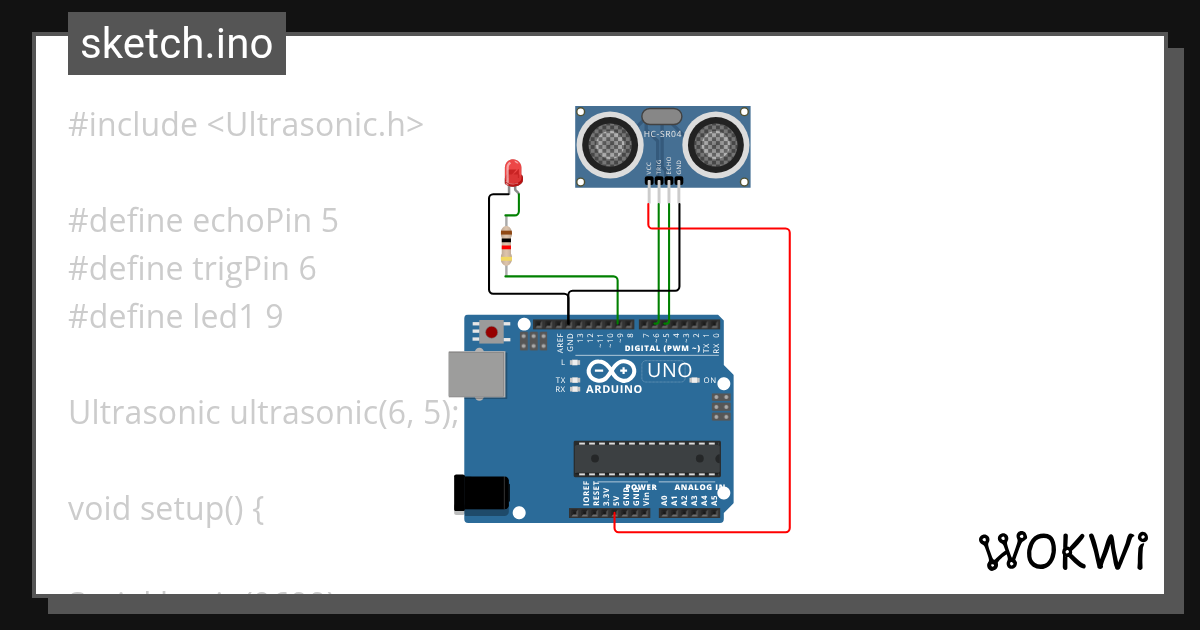 Ultrasonic Sensor Wokwi Esp32 Stm32 Arduino Simulator 9454