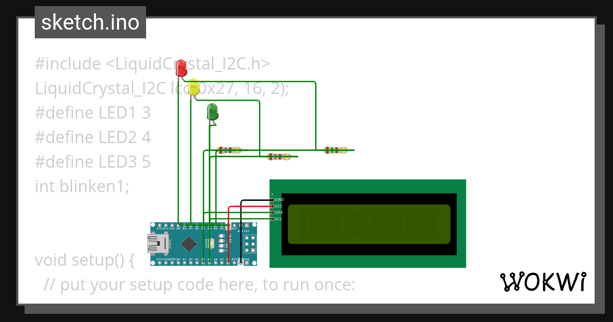 Led Ampel Mit Display Wokwi Esp32 Stm32 Arduino Simulator 2084