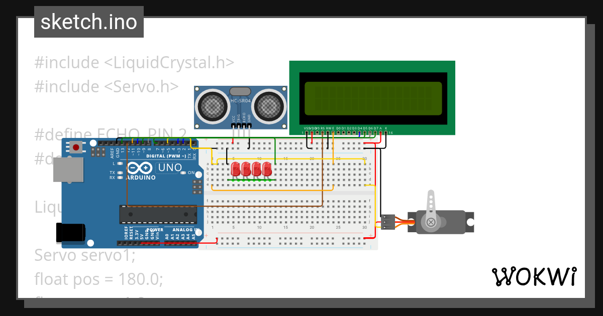 Garasi otomatis v.2.0 - Wokwi ESP32, STM32, Arduino Simulator