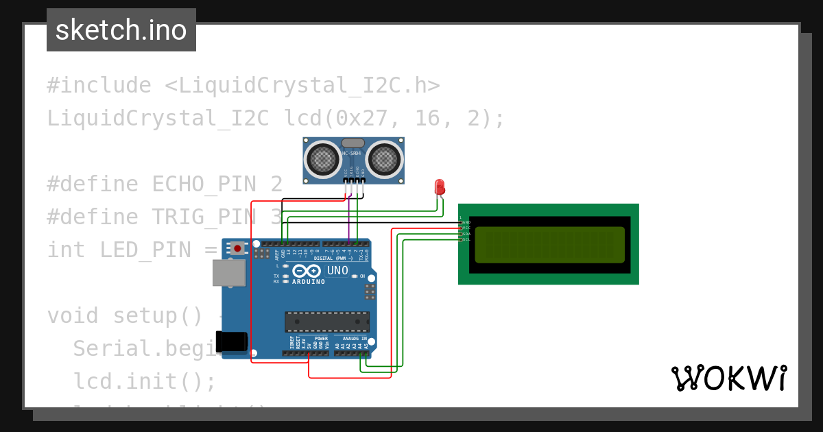Sensor Jarak Wokwi Esp32 Stm32 Arduino Simulator
