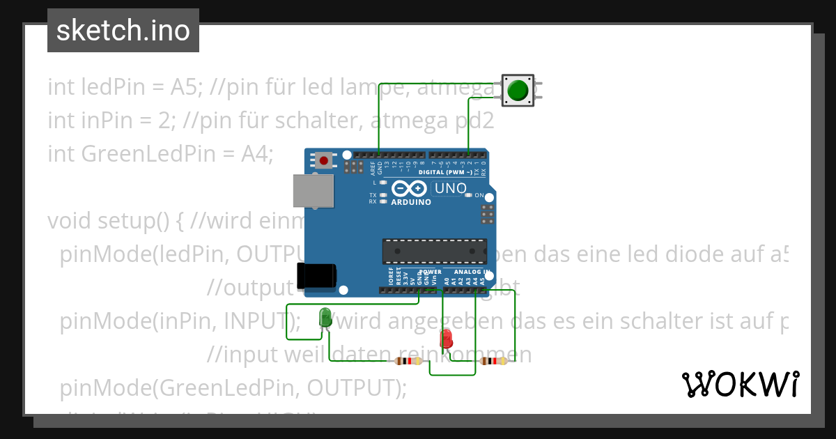 IO Beispiel beschreiben - Wokwi ESP32, STM32, Arduino Simulator