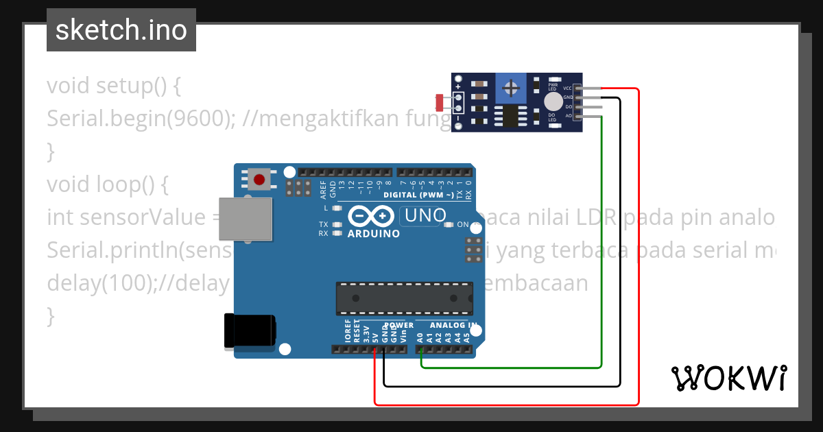 ldr - Wokwi ESP32, STM32, Arduino Simulator