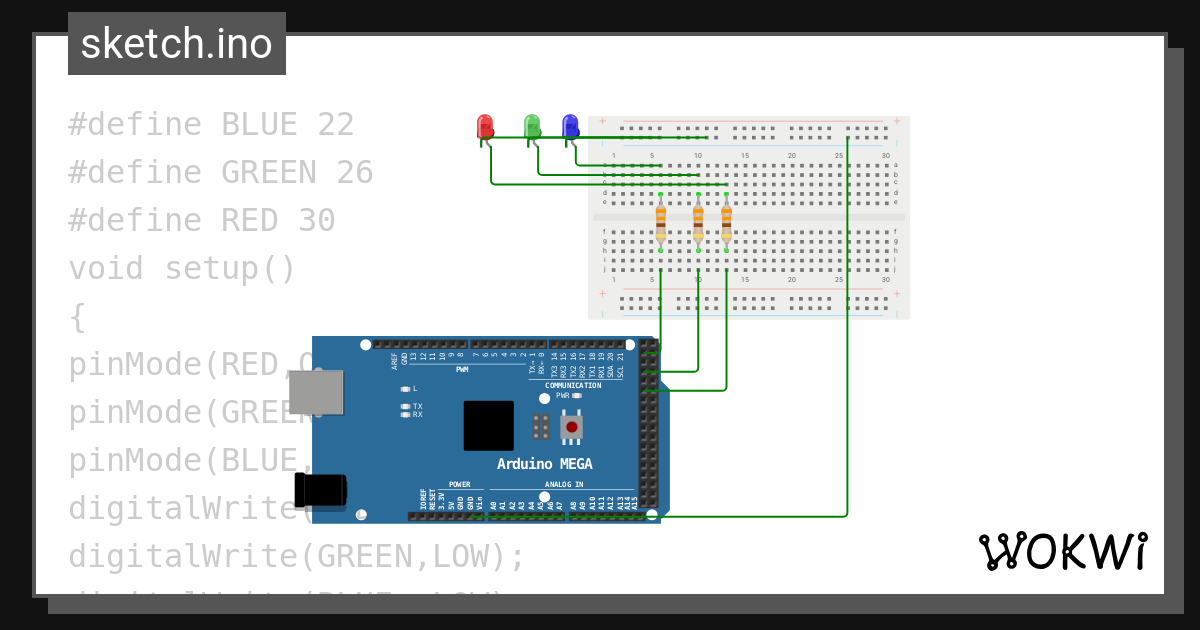 3 Bombillas Wokwi Esp32 Stm32 Arduino Simulator 7492