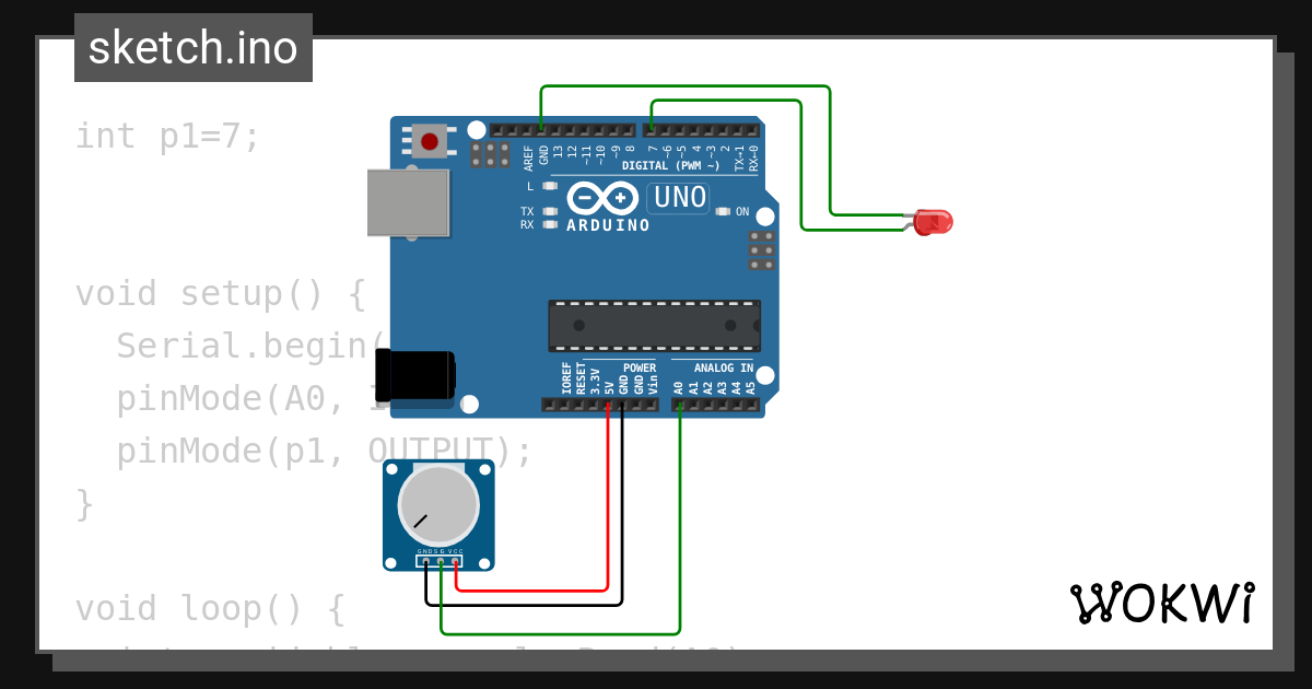 Potenciometar Wokwi Esp32 Stm32 Arduino Simulator