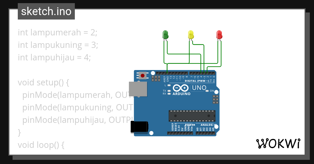 lampu led 4 - Wokwi ESP32, STM32, Arduino Simulator