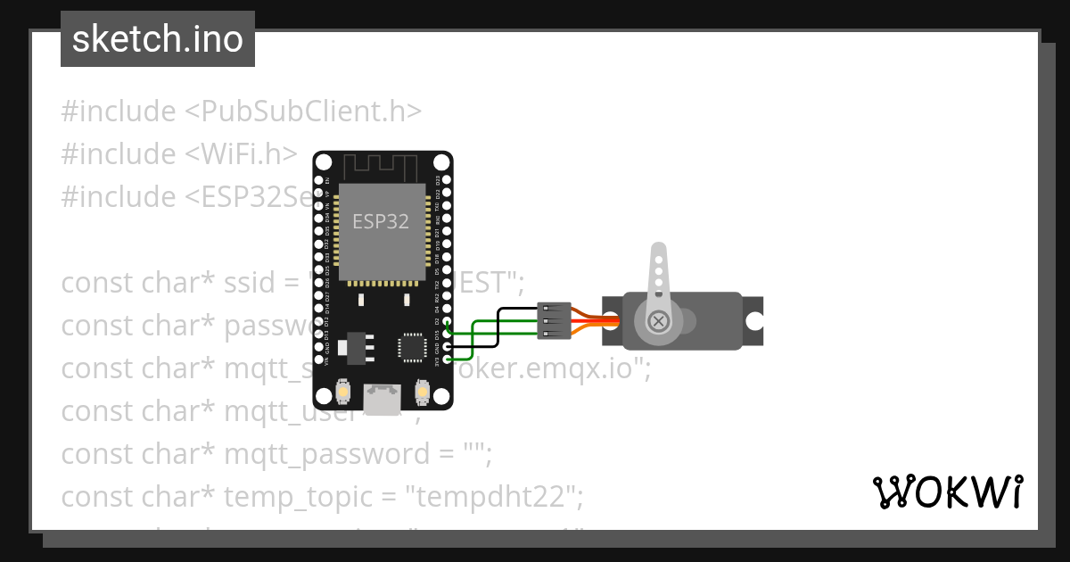servomotor mqtt - Wokwi ESP32, STM32, Arduino Simulator