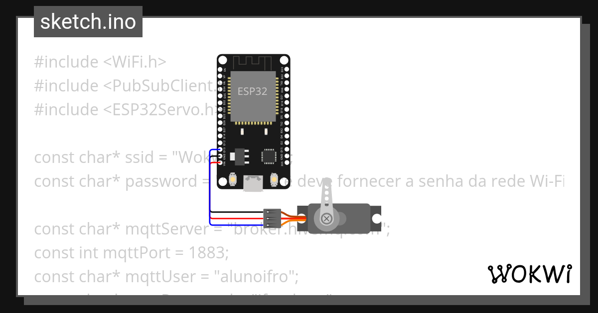 servo mqtt conectado - Wokwi ESP32, STM32, Arduino Simulator