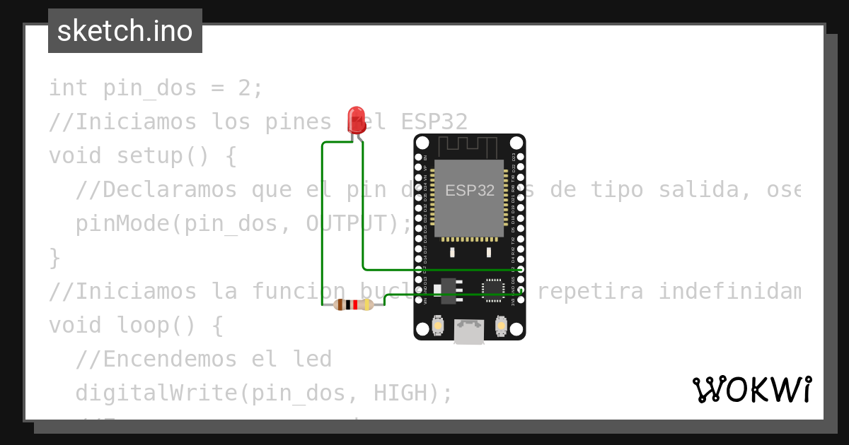 Led Rojo Wokwi Esp32 Stm32 Arduino Simulator 0316