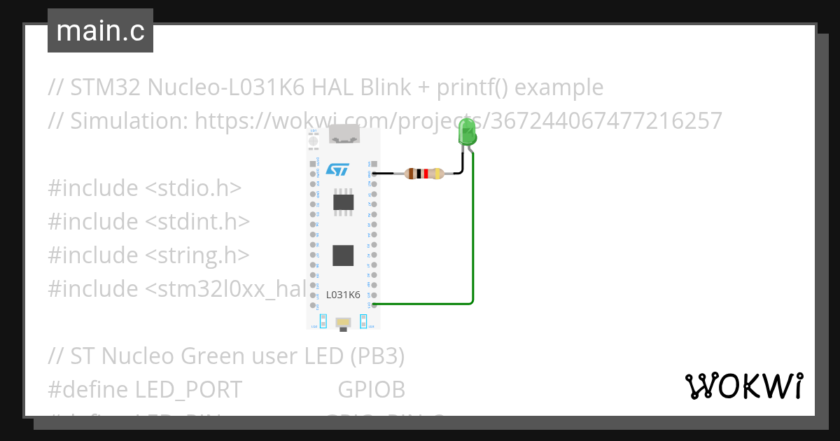 ST Nucleo L031 - HAL Copy - Wokwi ESP32, STM32, Arduino Simulator