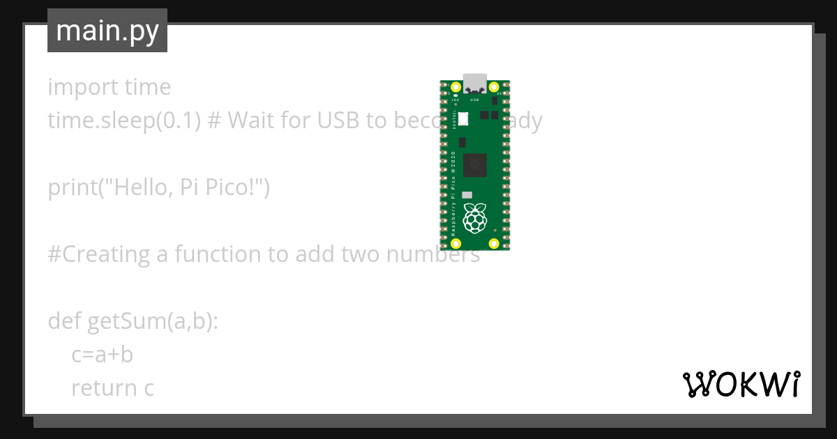sum function - Wokwi ESP32, STM32, Arduino Simulator