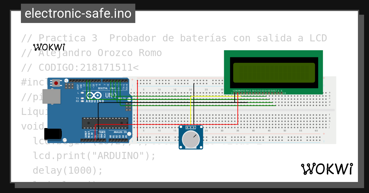 Lector De Pilas Con Lcd Wokwi Esp32 Stm32 Arduino Simulator 