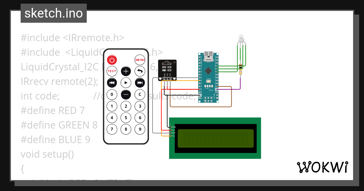 remot rgb I2C - Wokwi ESP32, STM32, Arduino Simulator