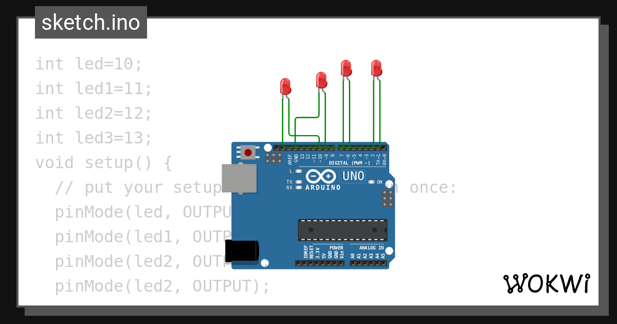 Led4 Wokwi Esp32 Stm32 Arduino Simulator 