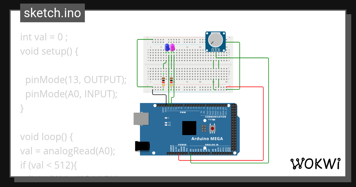 POTENTIOMETER PRACTICE - Wokwi ESP32, STM32, Arduino Simulator