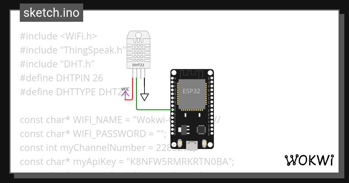 ESP32_DHT22_Thingspeak - Wokwi ESP32, STM32, Arduino Simulator
